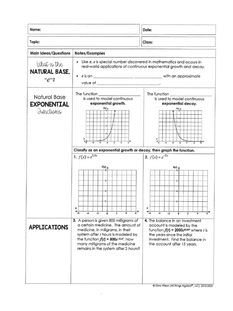 14 Natural Base Expo and Log Notes | PDF