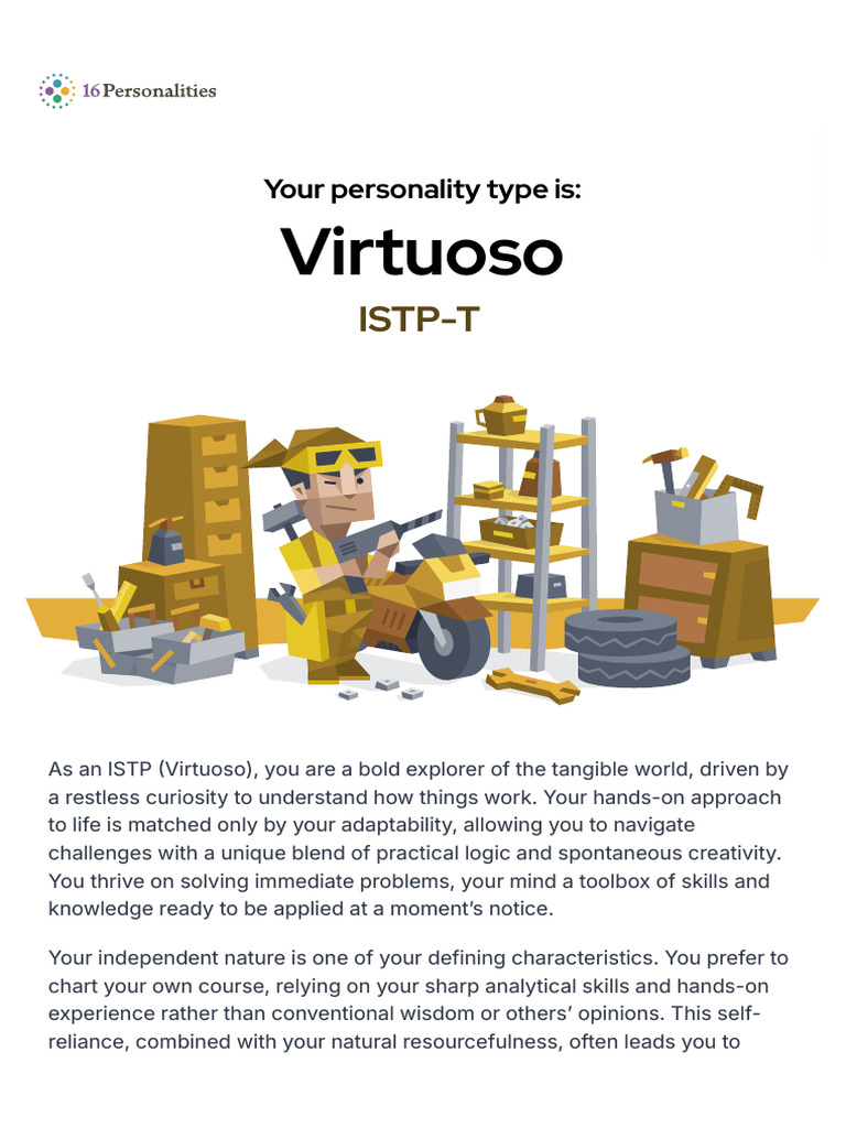 ISTP Personality (Virtuoso) | 16Personalities | PDF | Psychological ...