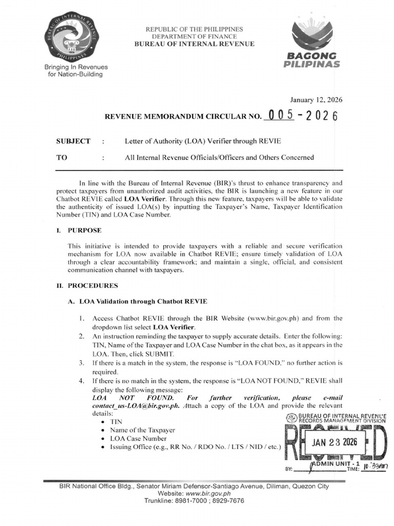 RMC No. 5-2026 | PDF