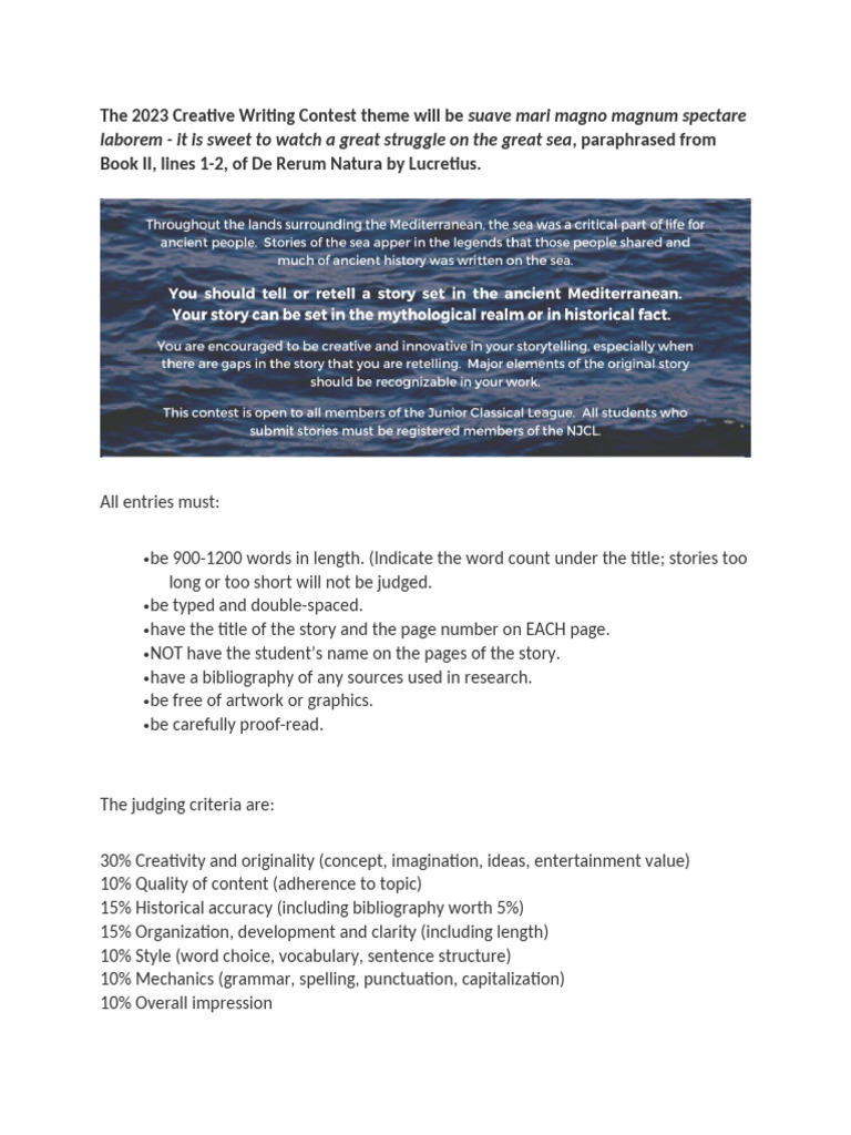 2023 Creative Writing Contest | PDF