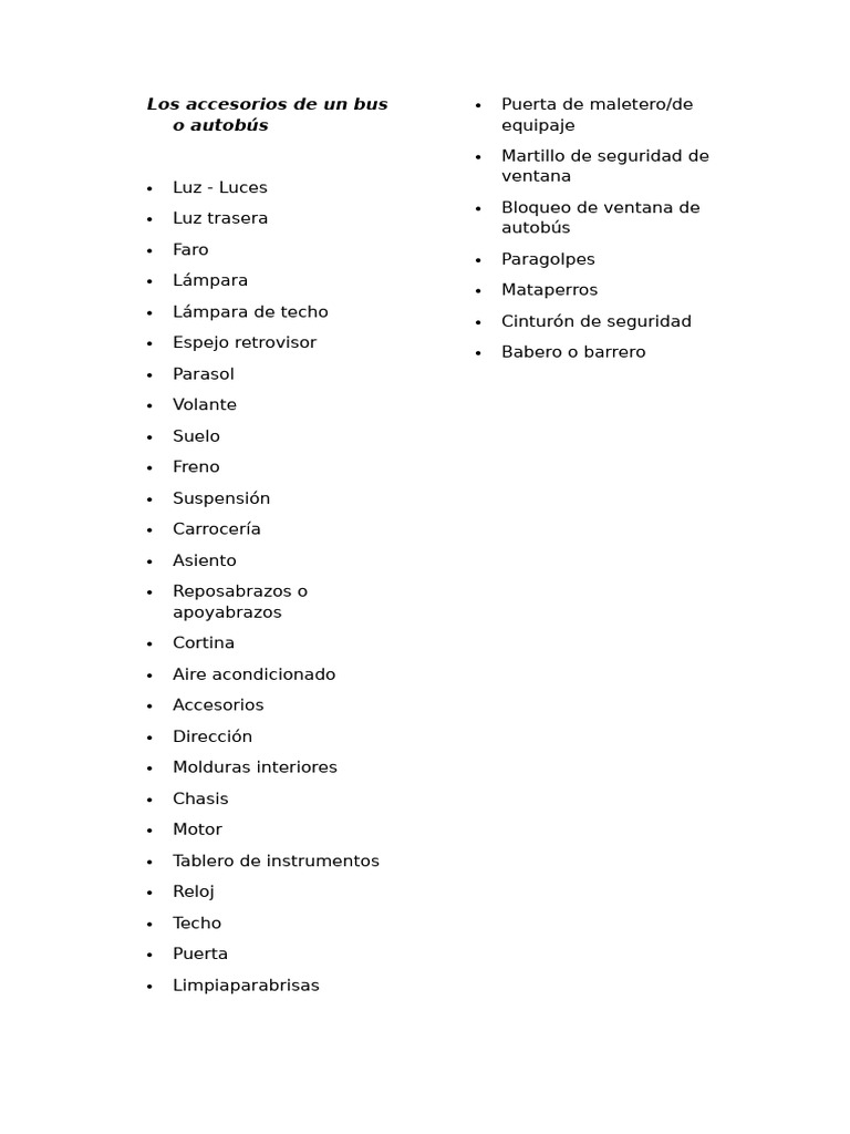Partes Del Bus | PDF