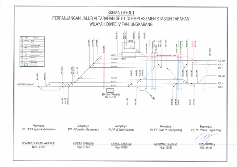 Skema Layout Perpanjangan Jalur VI Tarahan SF 61-3 | PDF
