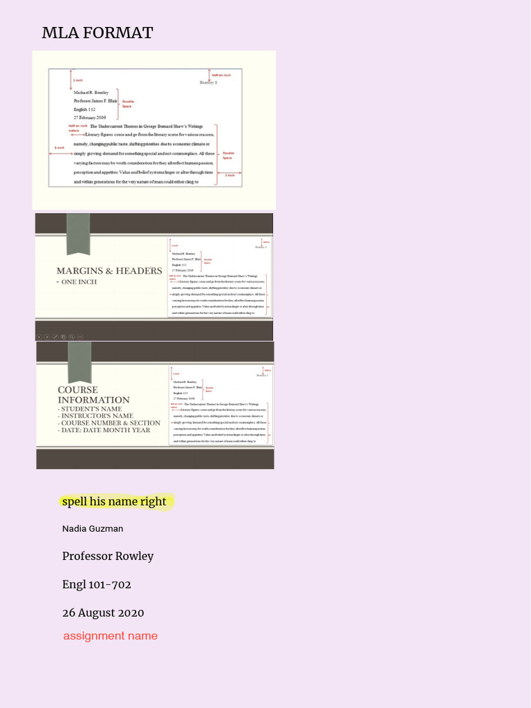MLA Format Notes | PDF