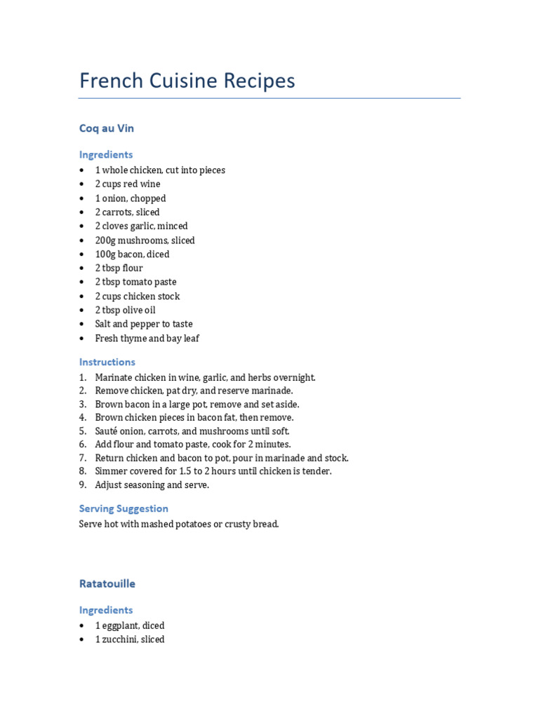french_cuisine_recipes | PDF | Foods | Cuisine