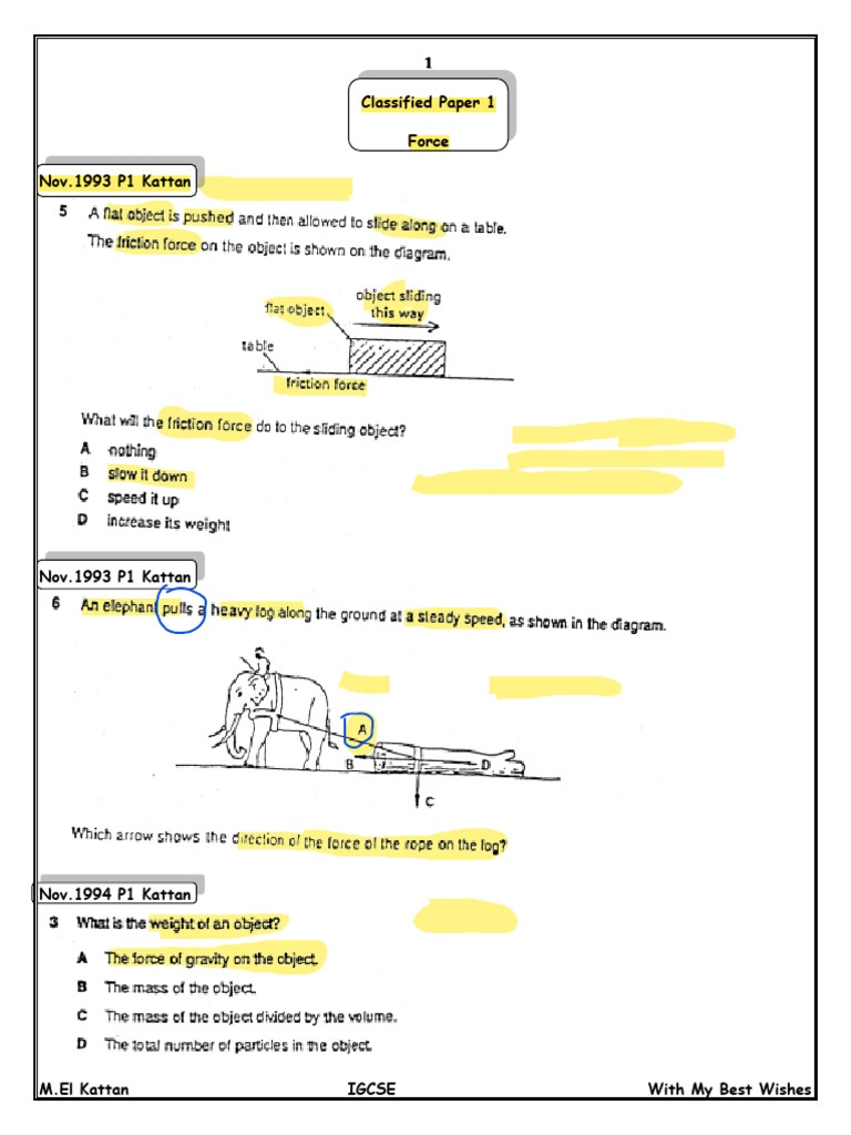 Classified Paper 1 Force Old Exams 1993 - 2000 | PDF