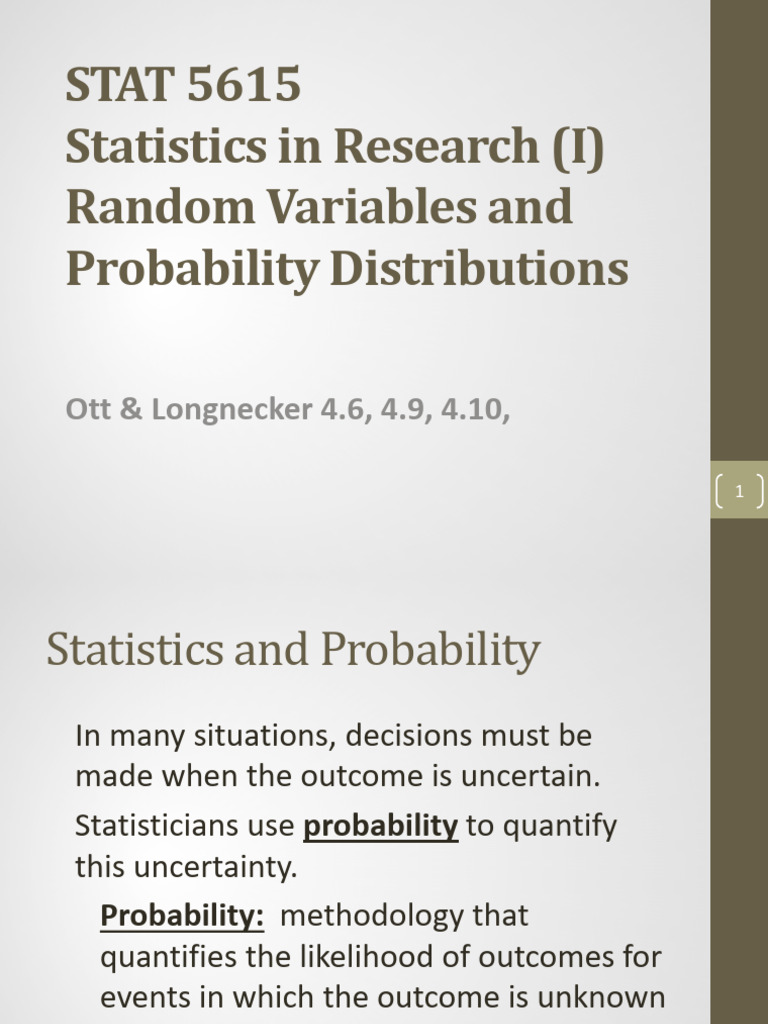Lesson 4 - Probability Distributions | PDF | Probability Distribution ...