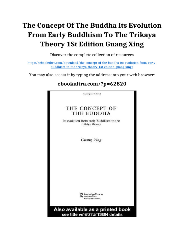 The Concept of The Buddha Its Evolution From Early Buddhism To The ...