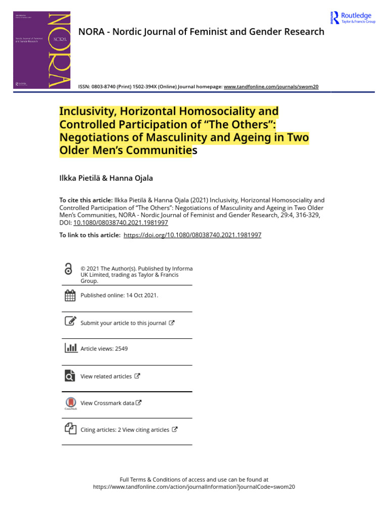 Inclusivity Horizontal Homosociality and Controlled Participation of ...
