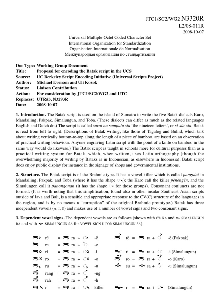 Batak Script | PDF