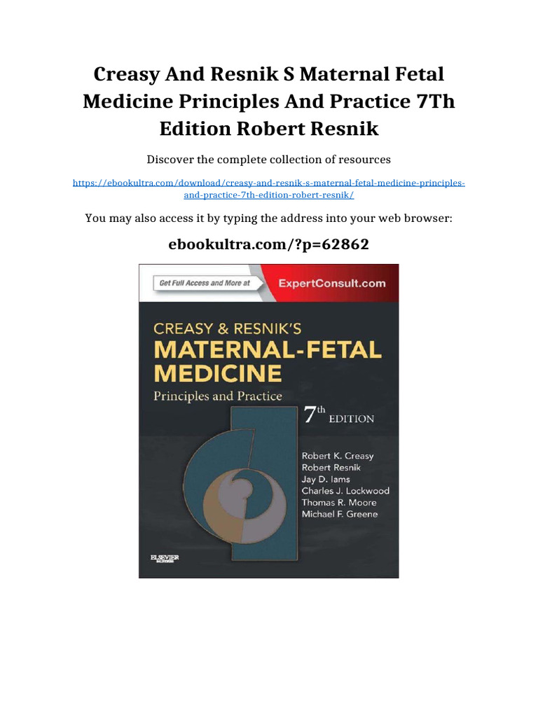 Creasy and Resnik S Maternal Fetal Medicine Principles and Practice 7th ...