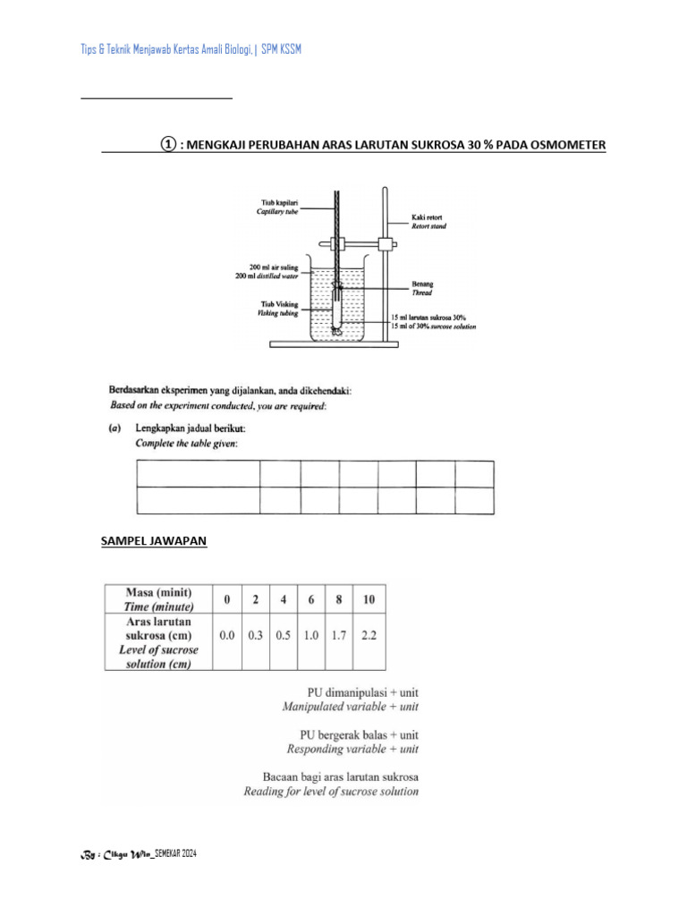Lembaran Amali Bio - 2024 | PDF