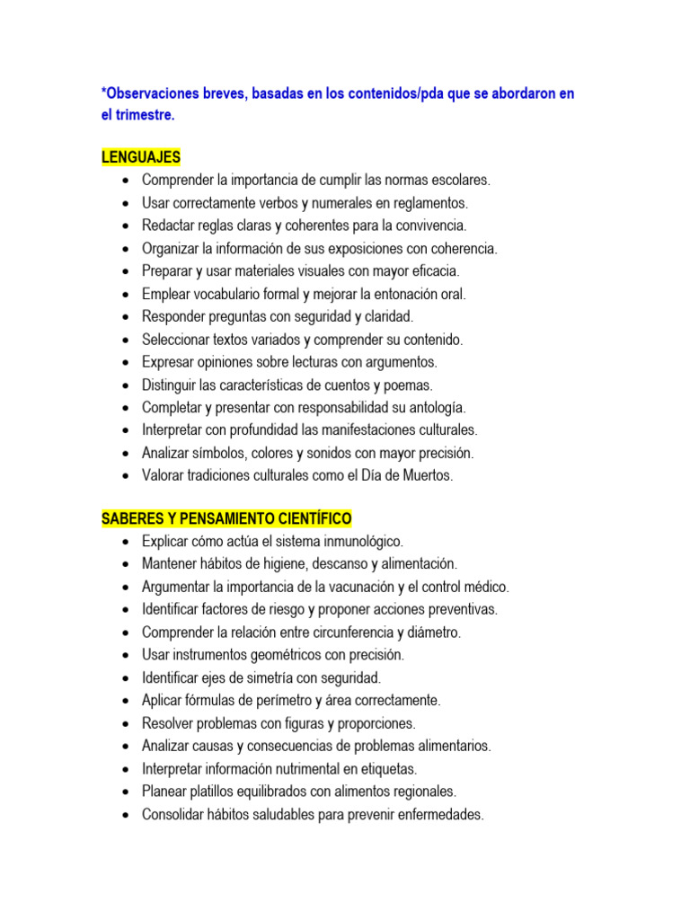 6° Observ.Breves | PDF | Valores