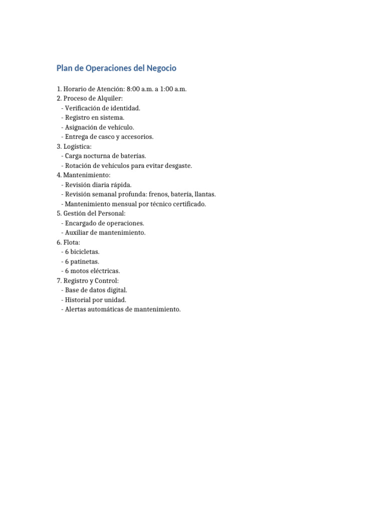 Plan Operaciones COMPLETO | PDF