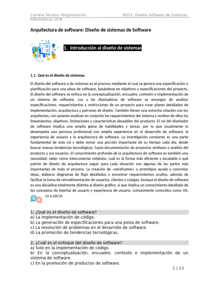 Arquitectura de SW - Diseño de Sistemas de SW Esencial | PDF | Software ...