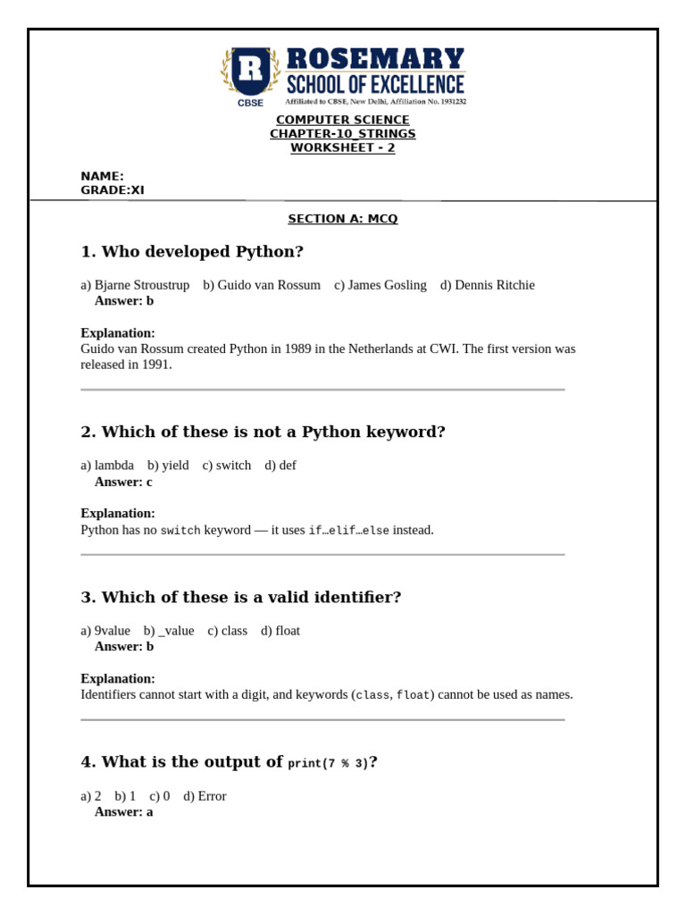 g11 Ch10 Worksheet 2 | PDF | Parameter (Computer Programming) | Computing