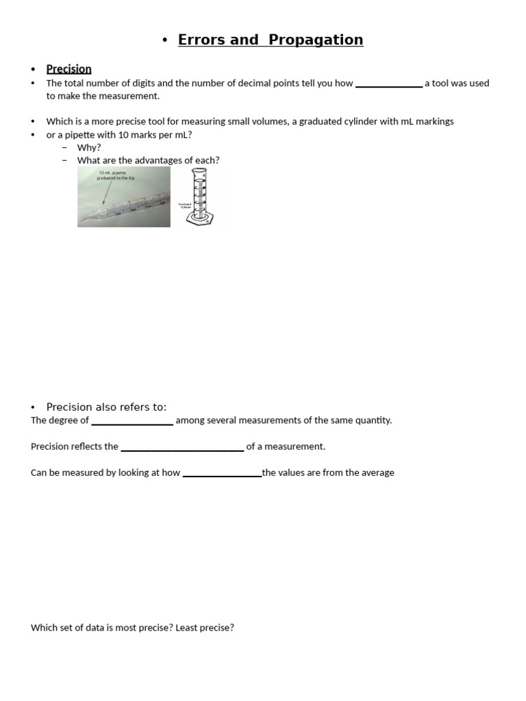 Errors_and__Propagation_Noteta | PDF | Observational Error | Multiplication