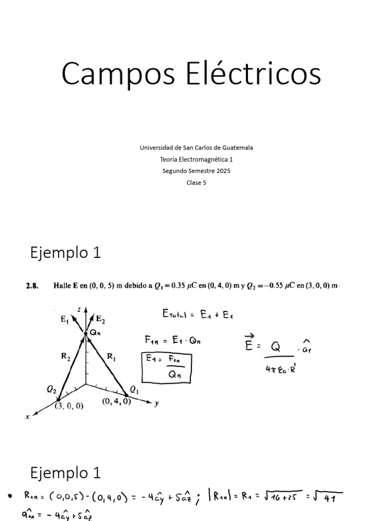 Clase 5 - Campos Eléctricos | PDF | Flujo | Campo eléctrico