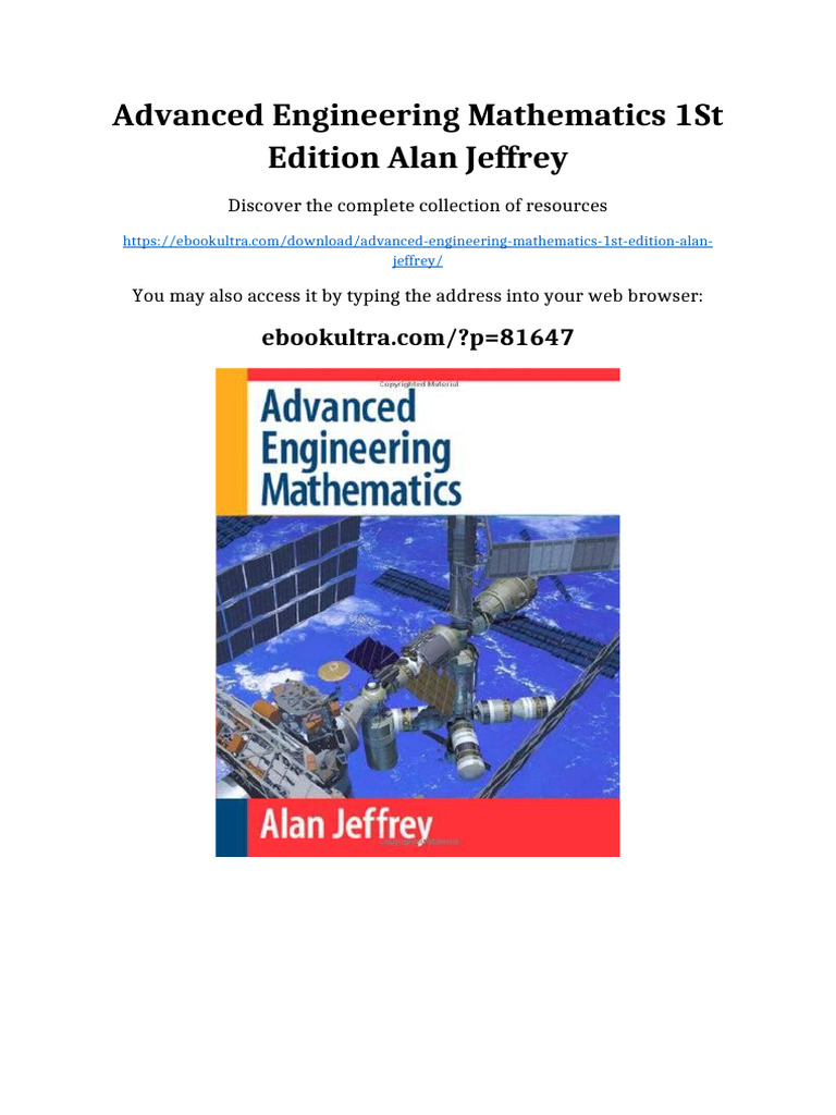 Advanced Engineering Mathematics 1st Edition Alan Jeffrey Online PDF ...