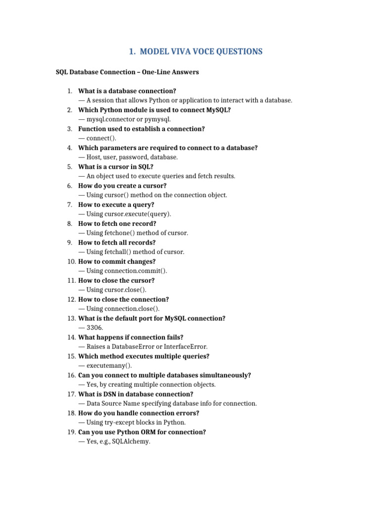 Model Viva Questions | PDF | Computer Network | Ip Address