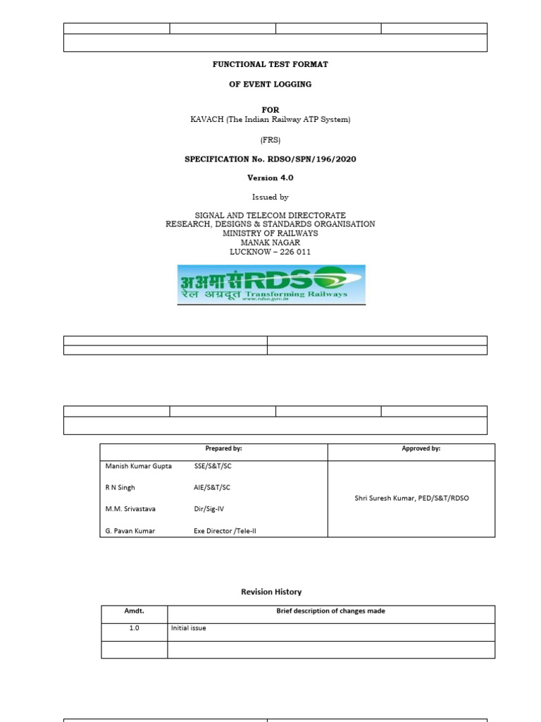2025-05-08-Functional Test Format of Event Logger | PDF | Rail ...