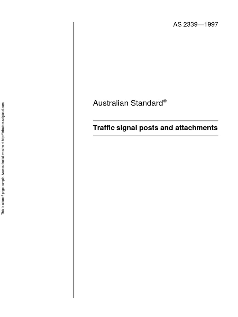 As 2339-1997 Traffic Signal Posts and Attachments | PDF | Traffic Light ...