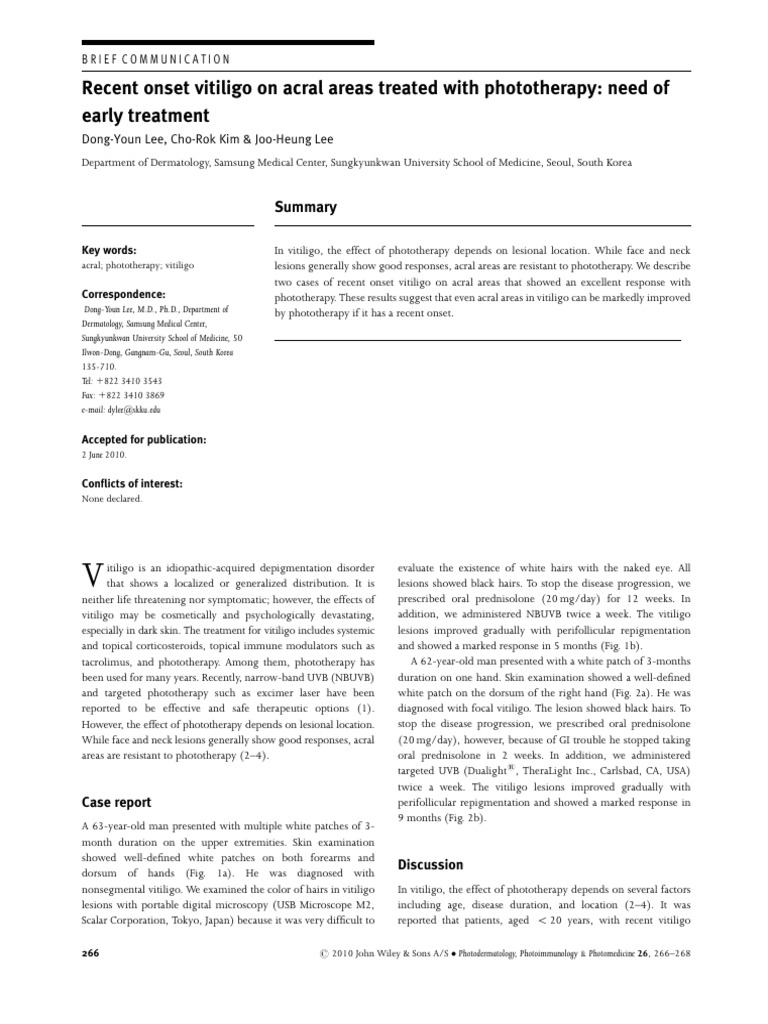 Recent_onset_vitiligo_on_acral_areas_tre | PDF | Medical Specialties ...