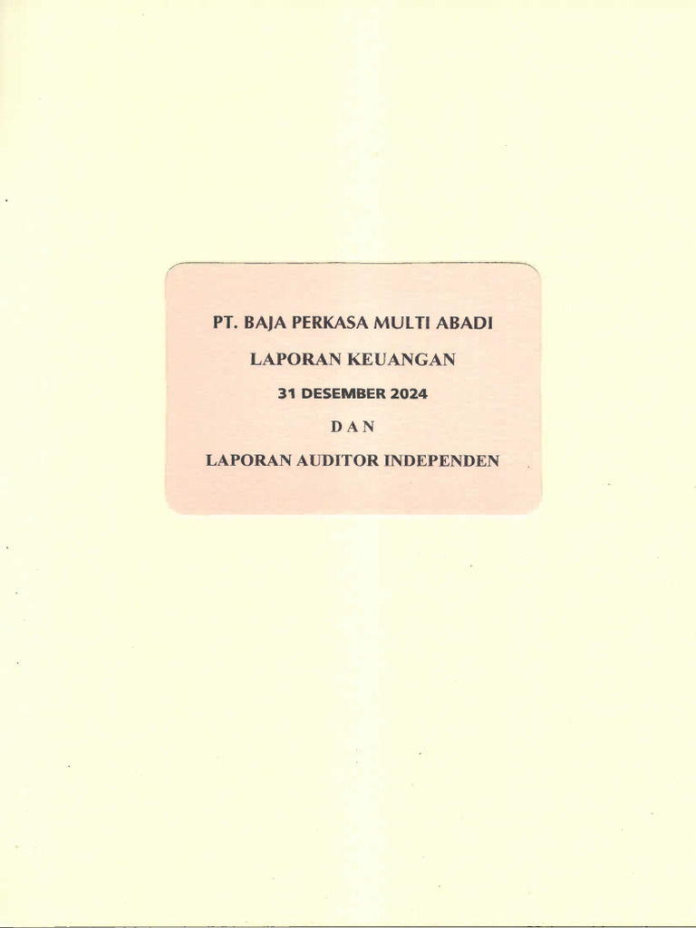 PT Baja Perkasa Multi Abadi - Audit 2024 | PDF
