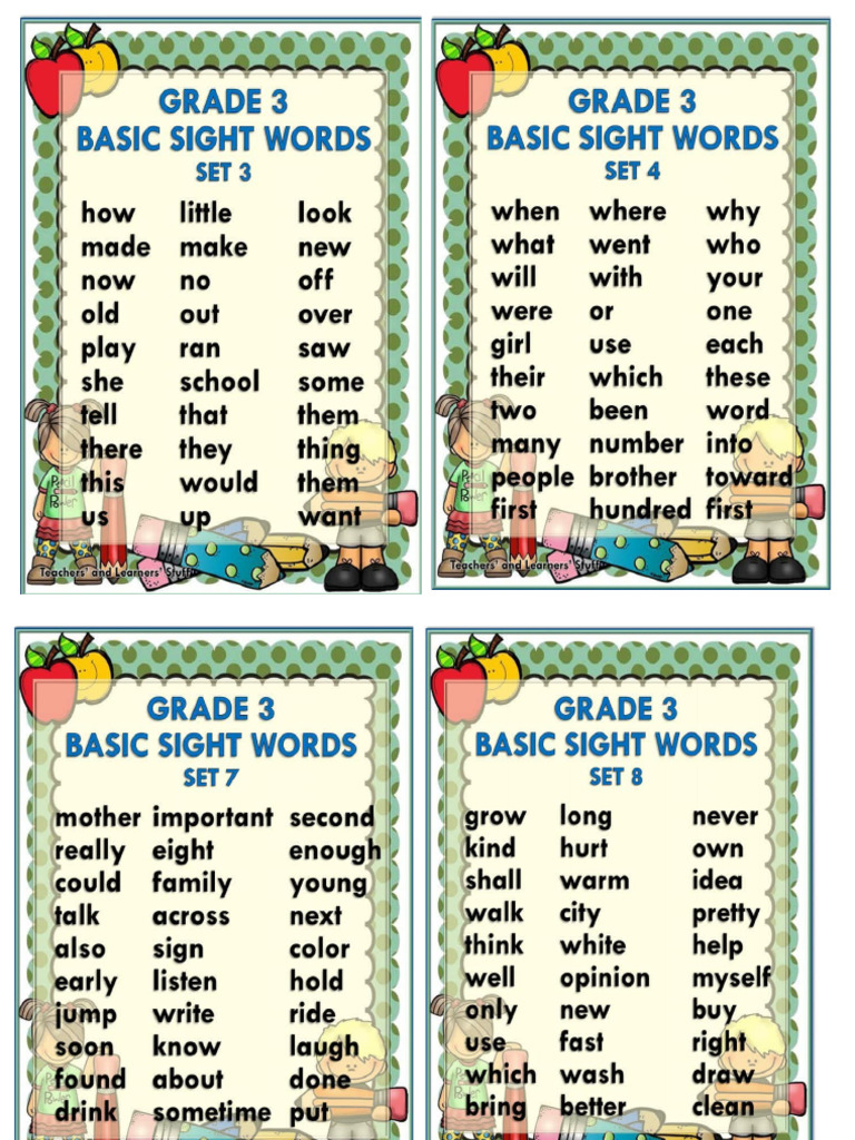 Basic Sight Words | PDF