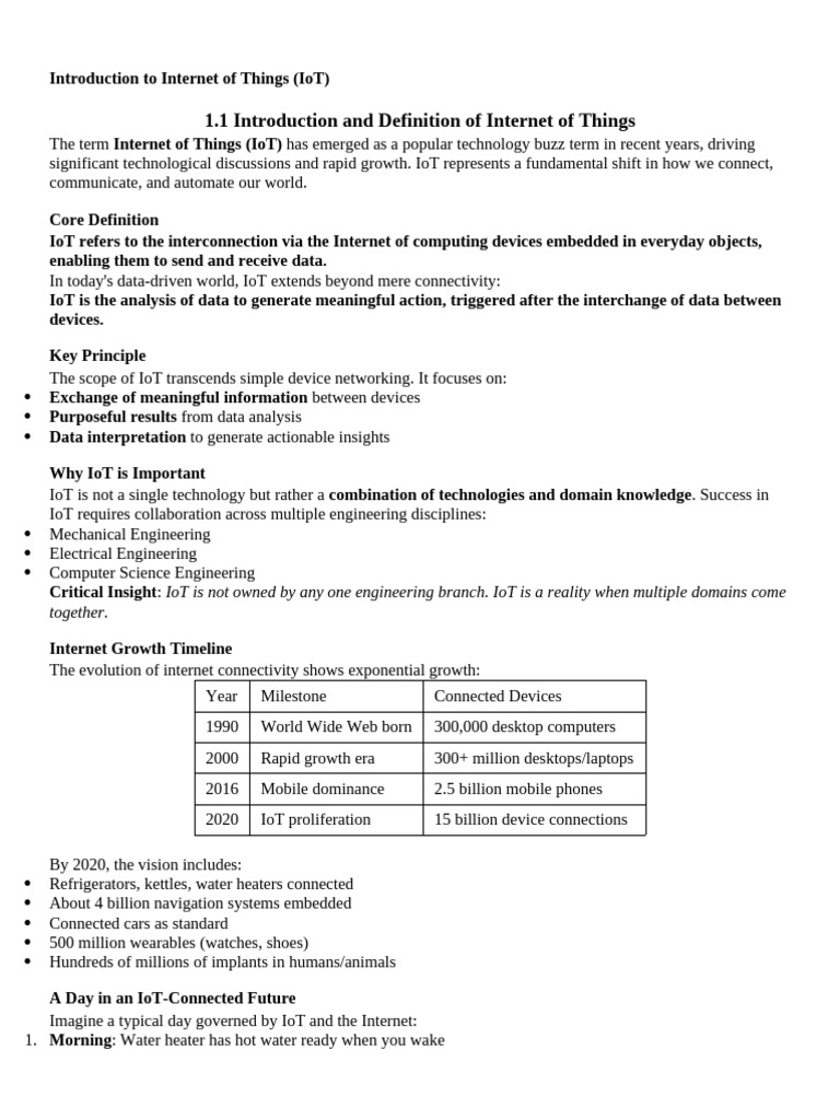 IoT Fundamentals Notes | PDF | Internet Of Things | Wireless Sensor Network