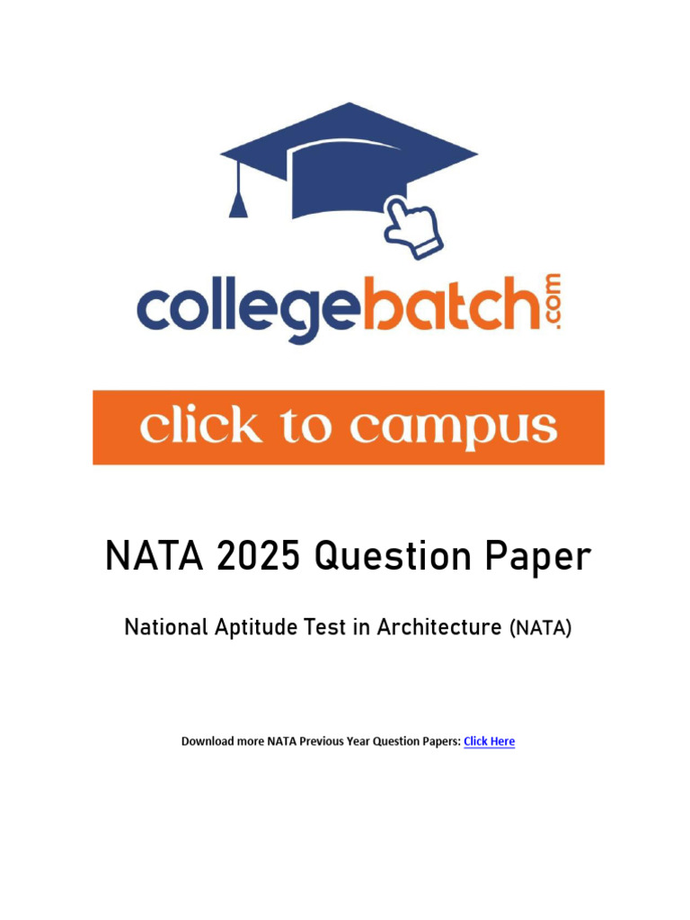 NATA 2025 Question Paper With Answer Key | PDF | Metals | Materials