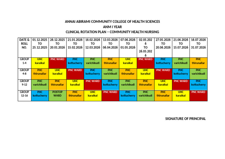 Clinical Rotation Plan 1st Yr | PDF