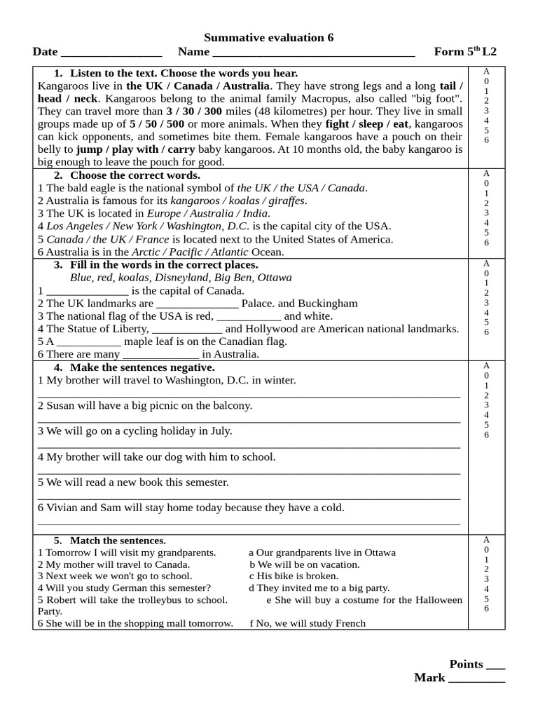 Summative Evaluation 6 - 5 L2 | PDF