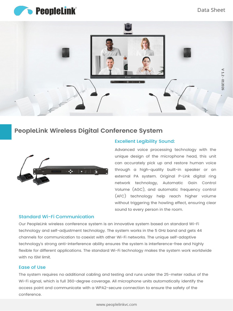Peoplelink Wireless Digital Conference System | PDF | Microphone | Wi Fi