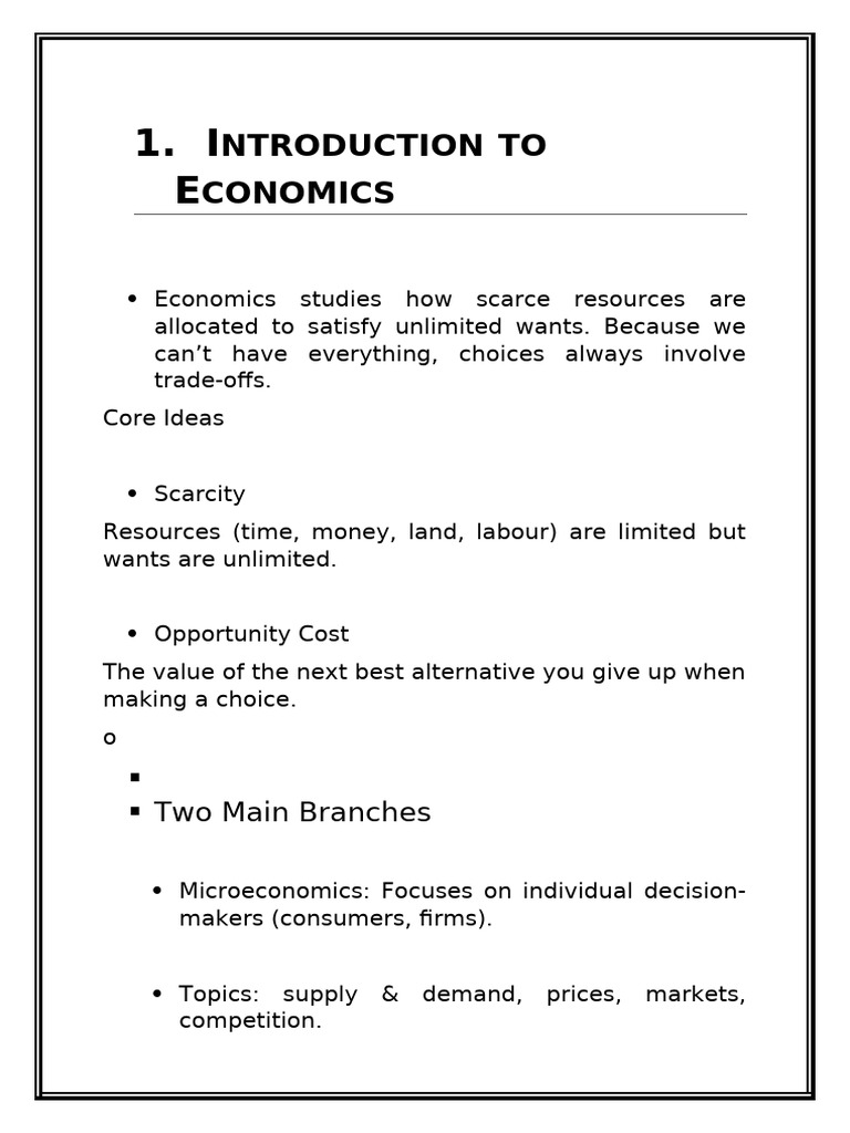 Introduction To Economics | PDF | Economics | Demand
