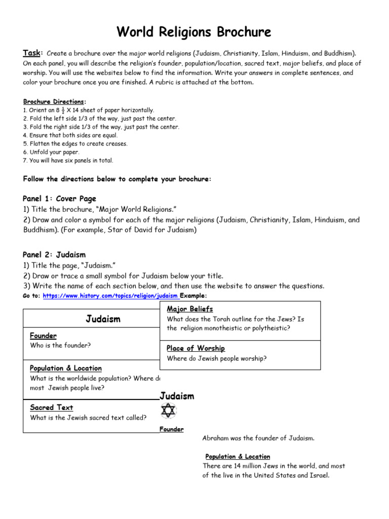 World Religions Brochure | PDF | Polytheism | Bible