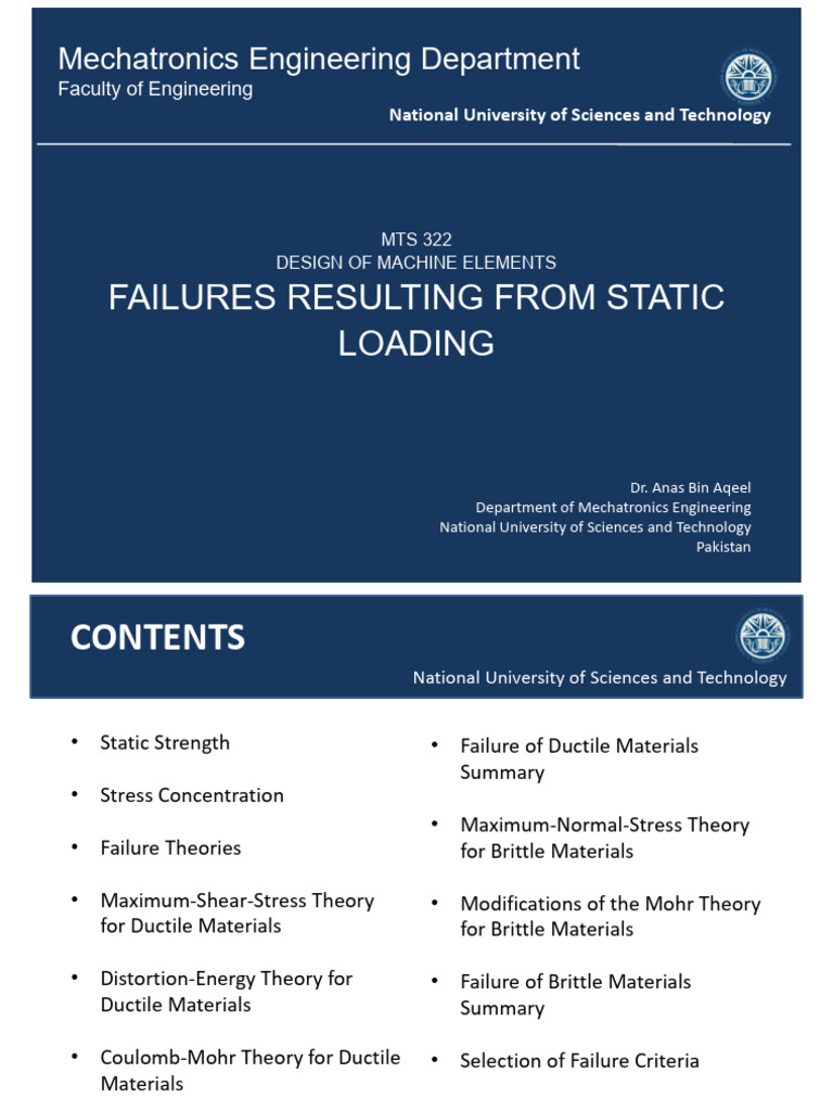 Lecture 6 - Failures Resulting From Static Loading | PDF | Stress ...