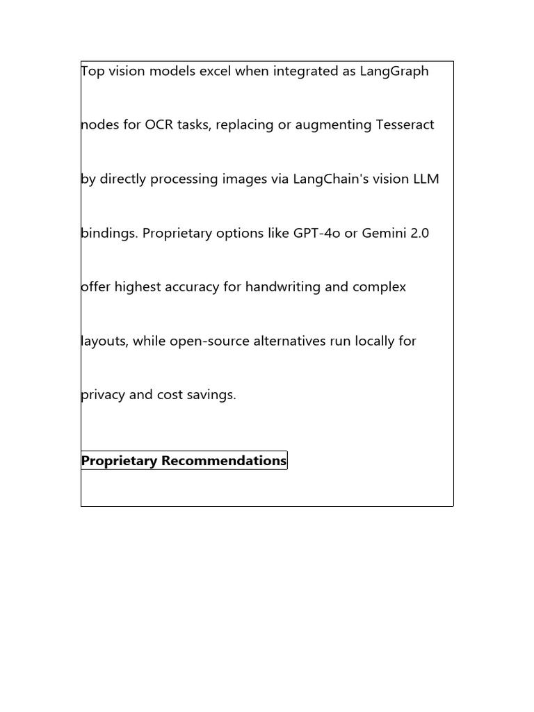 Best Vision Models To Pair With LangGraph OCR Agent | PDF | Optical ...