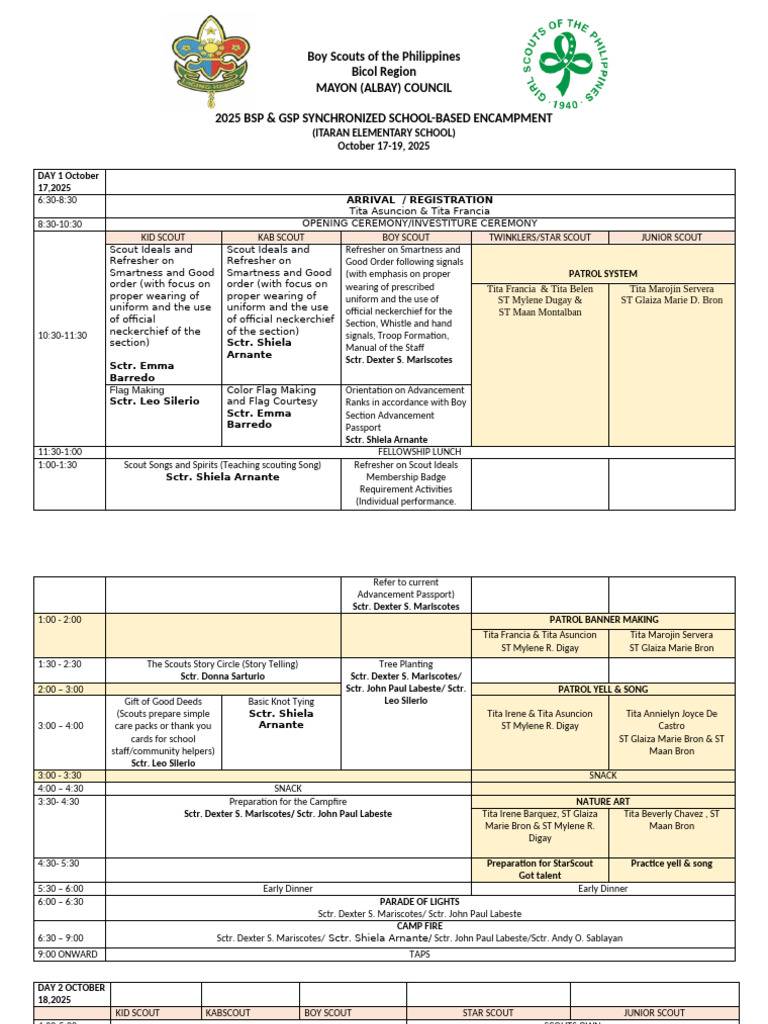 GSP&BSP Program 2025 - 105638 | PDF | Youth Organizations | Youth Movements