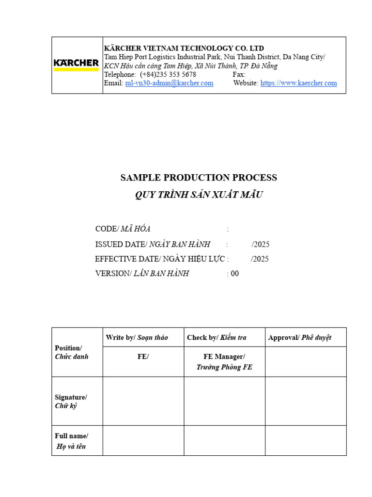 Sample Production Process | PDF