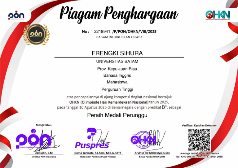 Piag - Bahasa Inggris - OHKN 2025 | PDF