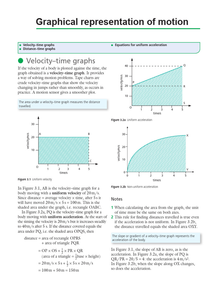 Graphical_representation_of_motion_handout__1_ | PDF | Acceleration | Speed