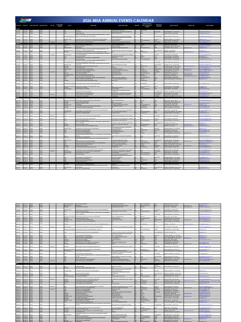 2026 MSA Annual Calendar 02.12.2026 | PDF | Motorcycle Racing ...