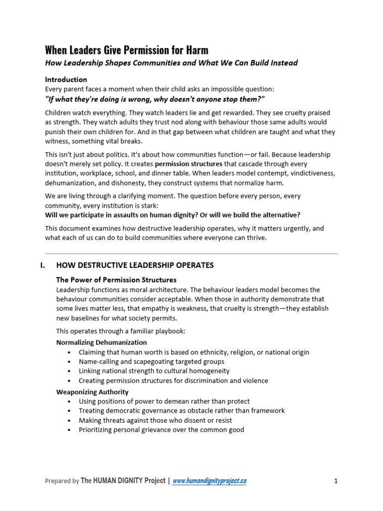 When Leaders Give Permission For Harm: How Leadership Shapes ...