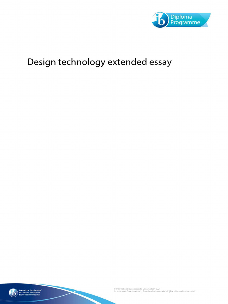 Design Technology EE Report 2024 | PDF | Essays | Methodology