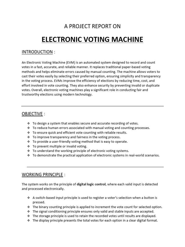 Electronic Voting Machine | PDF | Electronic Voting | Voting