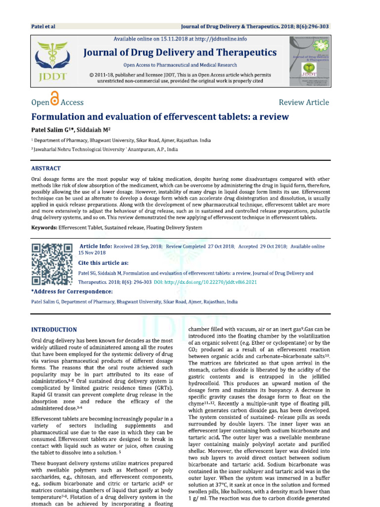 Formulation of Effervescent | PDF