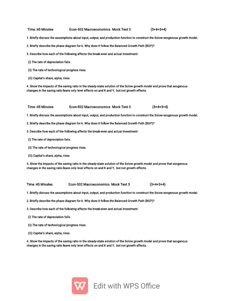 Macro Mock3 Solow-1 | PDF