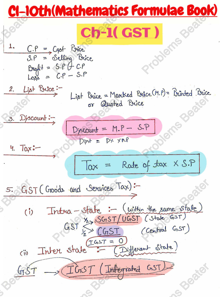 Maths Handwritten Formulas | PDF