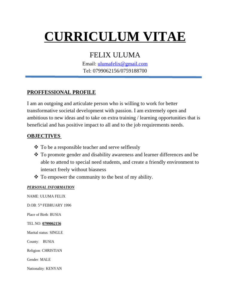 Felix Uluma Updated CV 2026 | PDF | Intelligence
