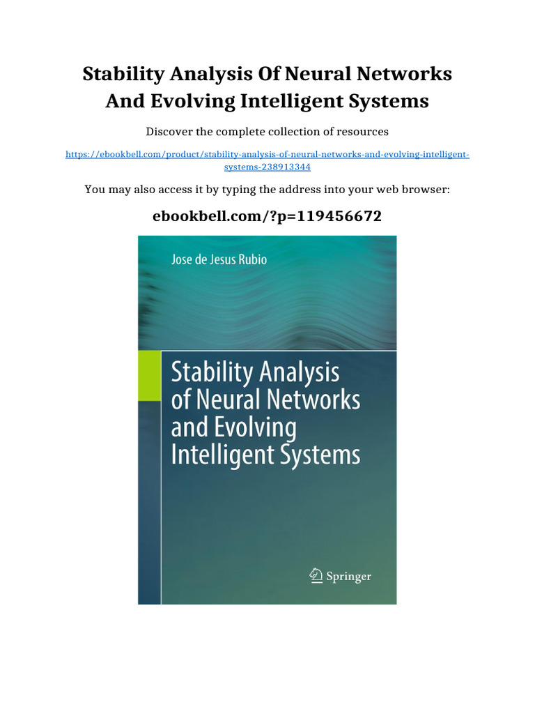 Stability Analysis of Neural Networks and Evolving Intelligent Systems ...